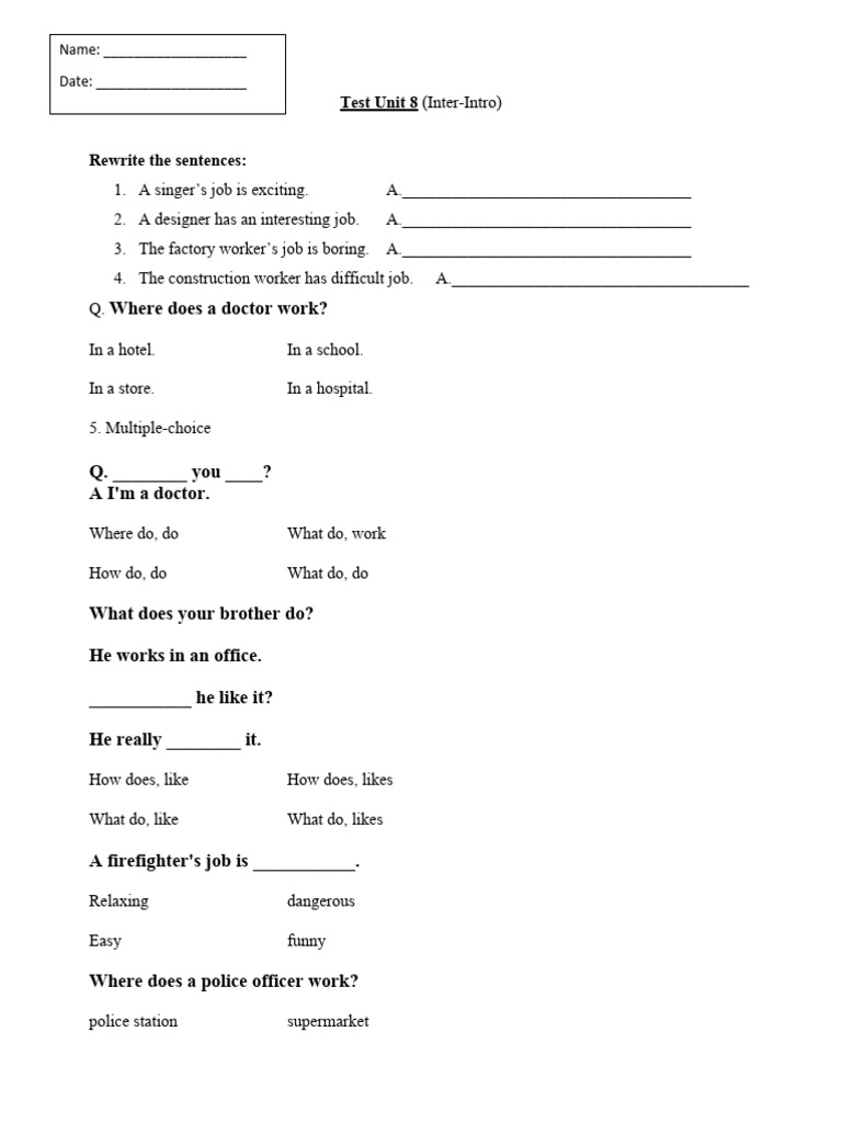 Test Unit 8 | PDF