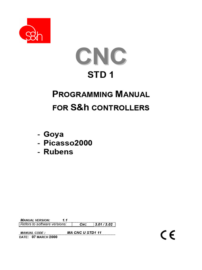 STD 1 Programming Manual. - Goya - Picasso Rubens. For S&H Controllers. Manual Version - 1.1 ...