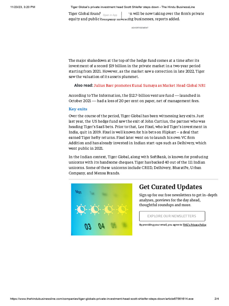 Scott Shleifer Steps Down at Tiger Global | PDF | Financial Economics ...