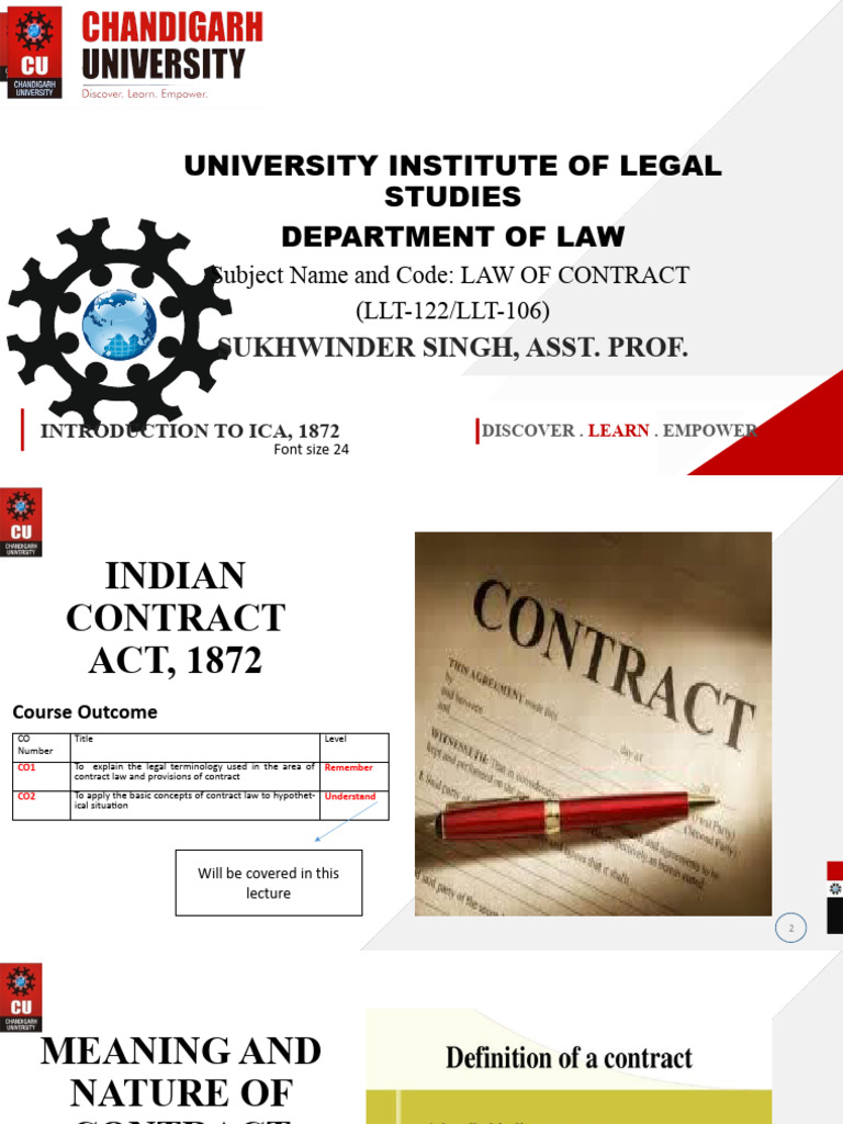 Contract PPT 1 1 | PDF | Consideration | Common Law