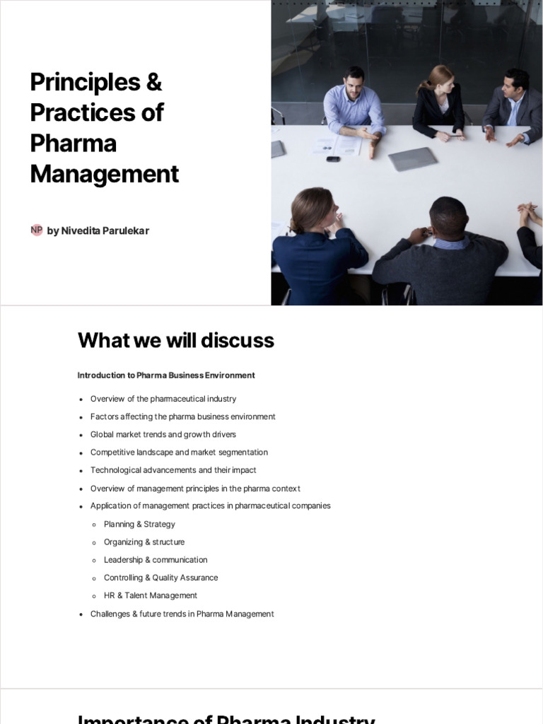 Principles and Practices of Management of Pharma Industry | PDF ...