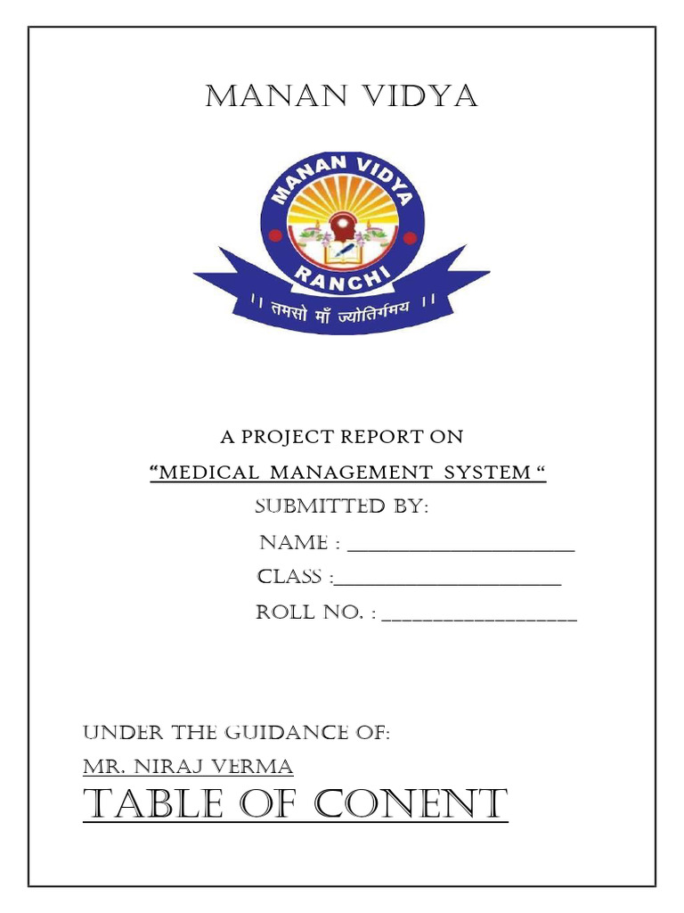 IP Project Medical Management | PDF | My Sql | Databases