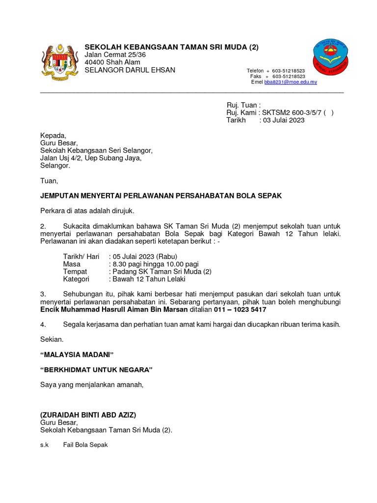 Contoh Surat Jemputan | PDF