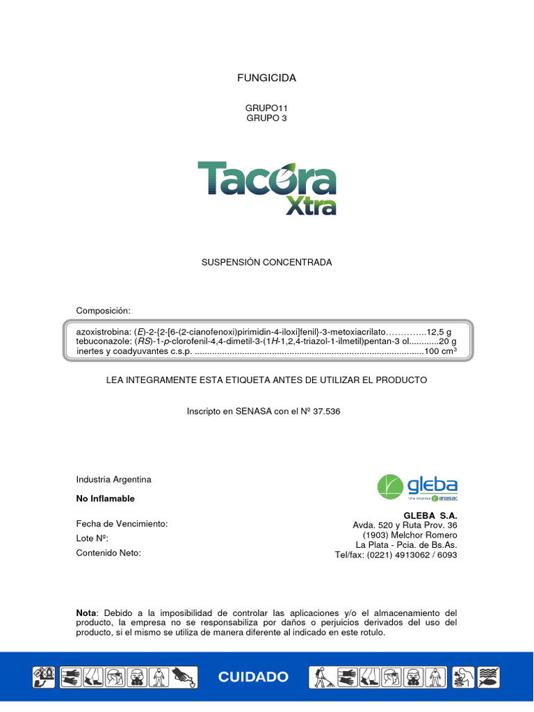 Marbete Tacora Xtra | PDF | Agua | Haba de soja