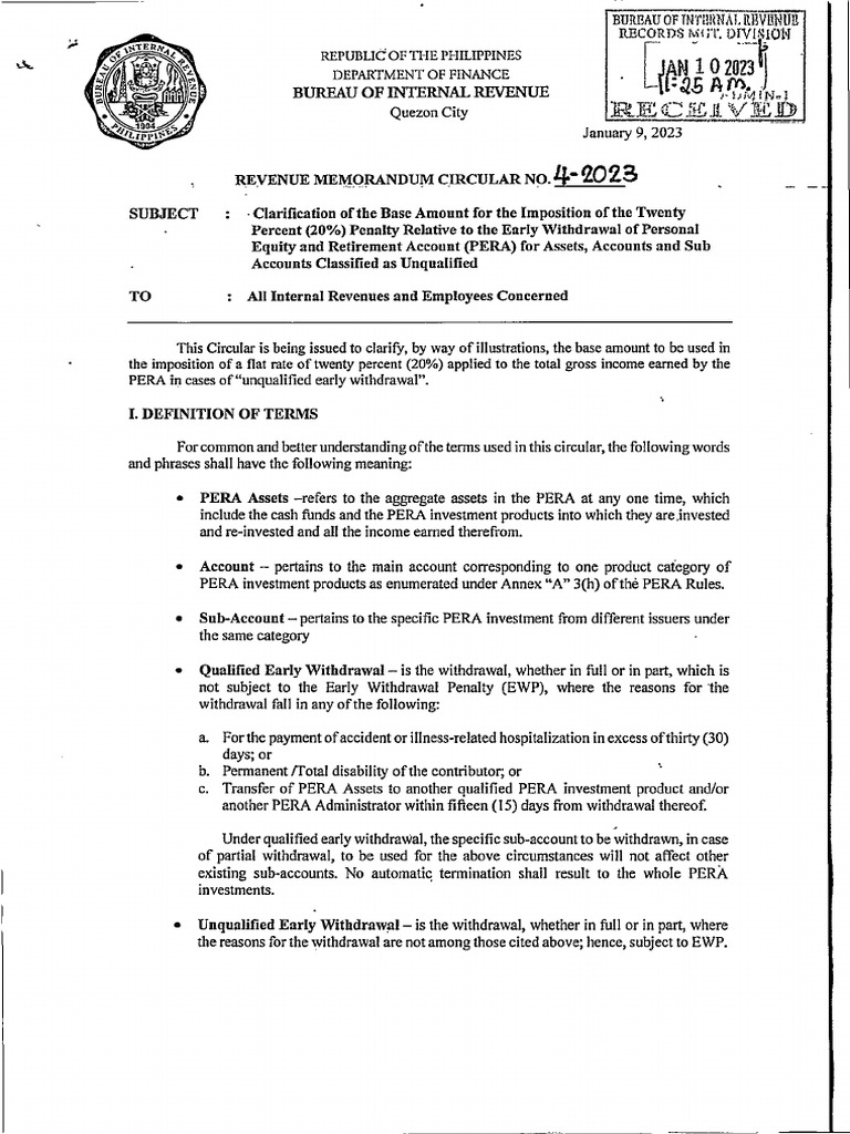 RMC No. 4-2023 | PDF