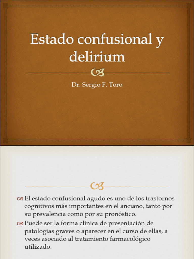Estado Confusional y Delirium | PDF | Medicina CLINICA | Medicina