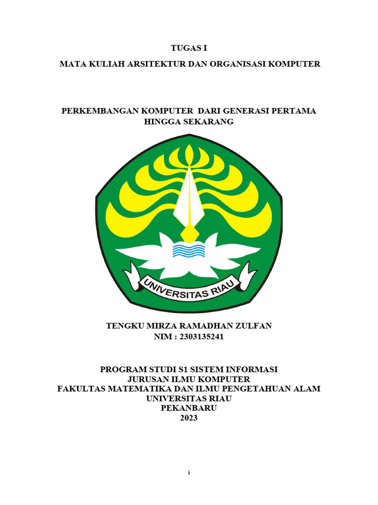 Tugas Aok TMRZ | PDF | Komputer | Teknologi & Rekayasa