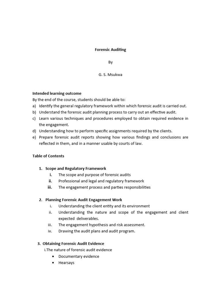 Forensic Audit | PDF | Argument | Fraud