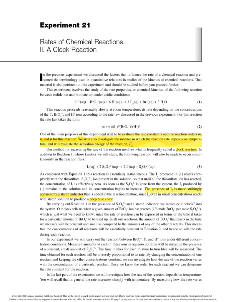 Lab Manual 3 | PDF | Reaction Rate | Chemical Reactions