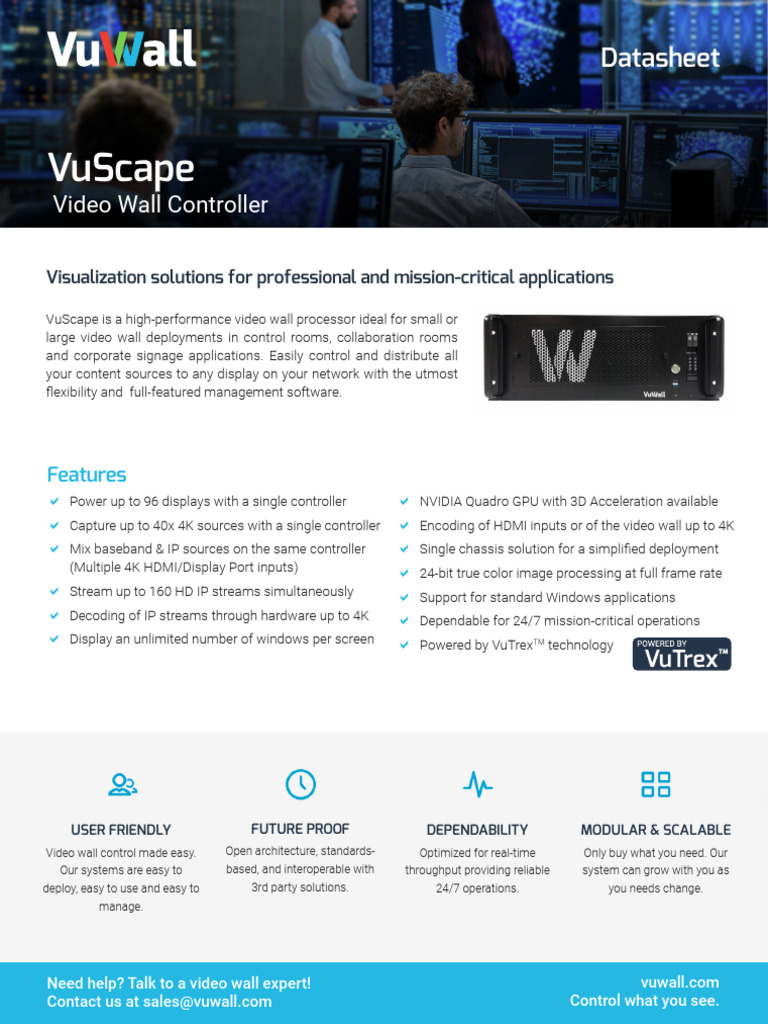 VuWall VuScape Datasheet1 | PDF | Hdmi | Graphics Processing Unit