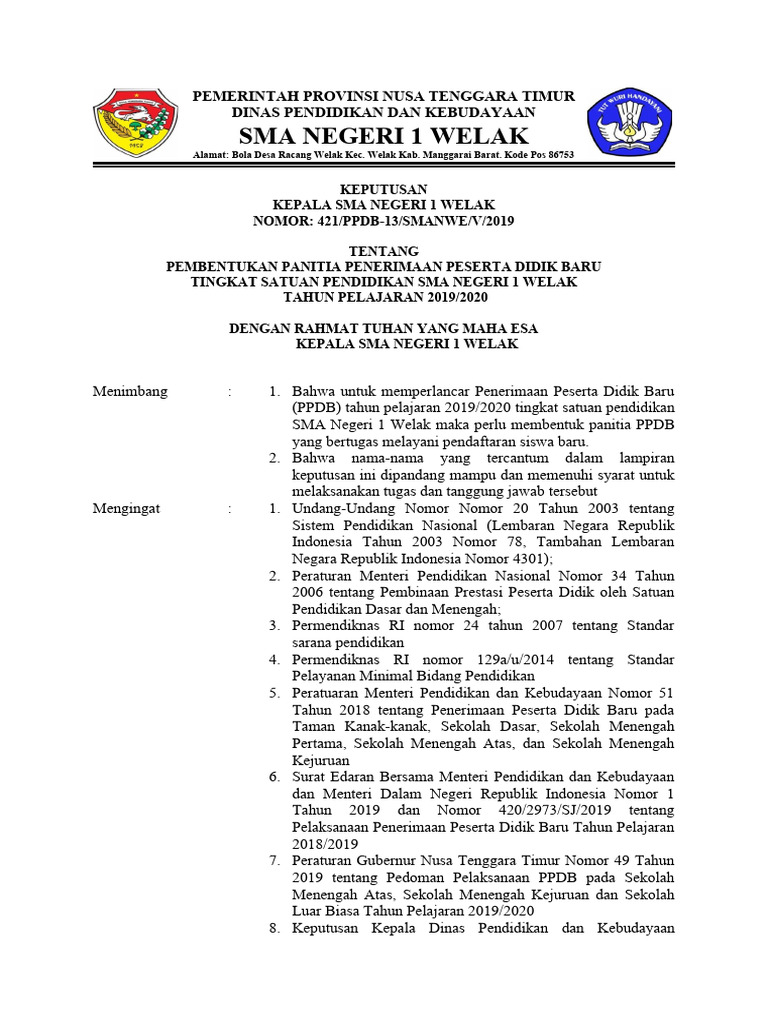 SK PPDB TP 2019-2020 | PDF