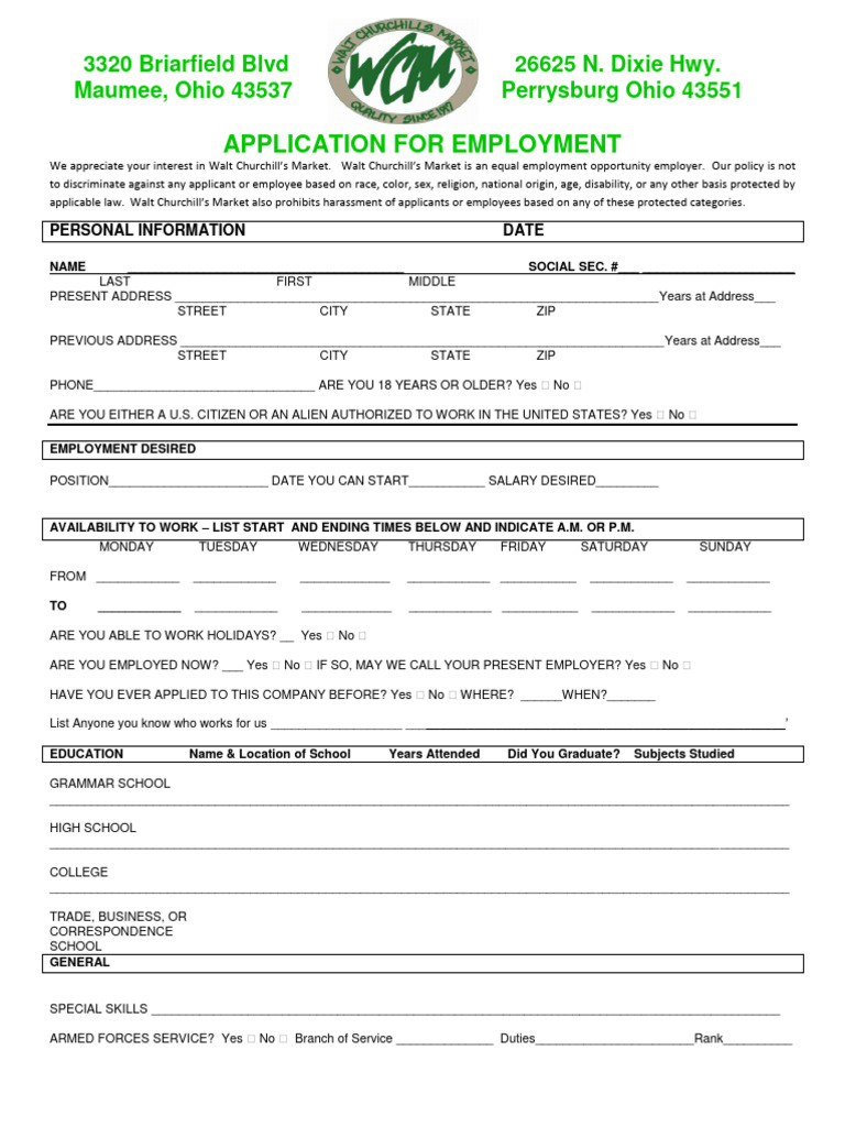 Churchill's Application Form | PDF | Government | Human Rights