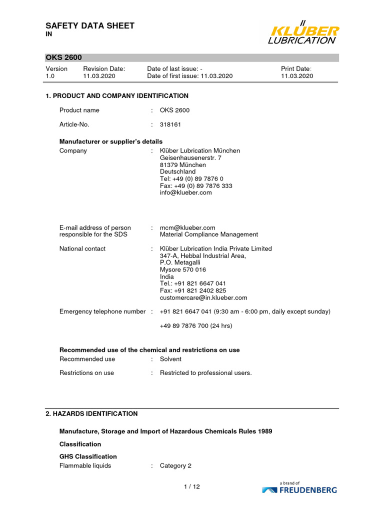 Sds318161 In En Pdf Toxicity Dangerous Goods