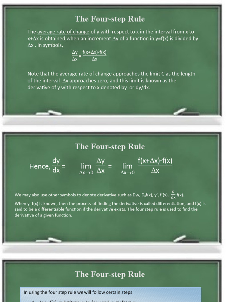 Understanding the Four-Step Rule for Derivatives | PDF