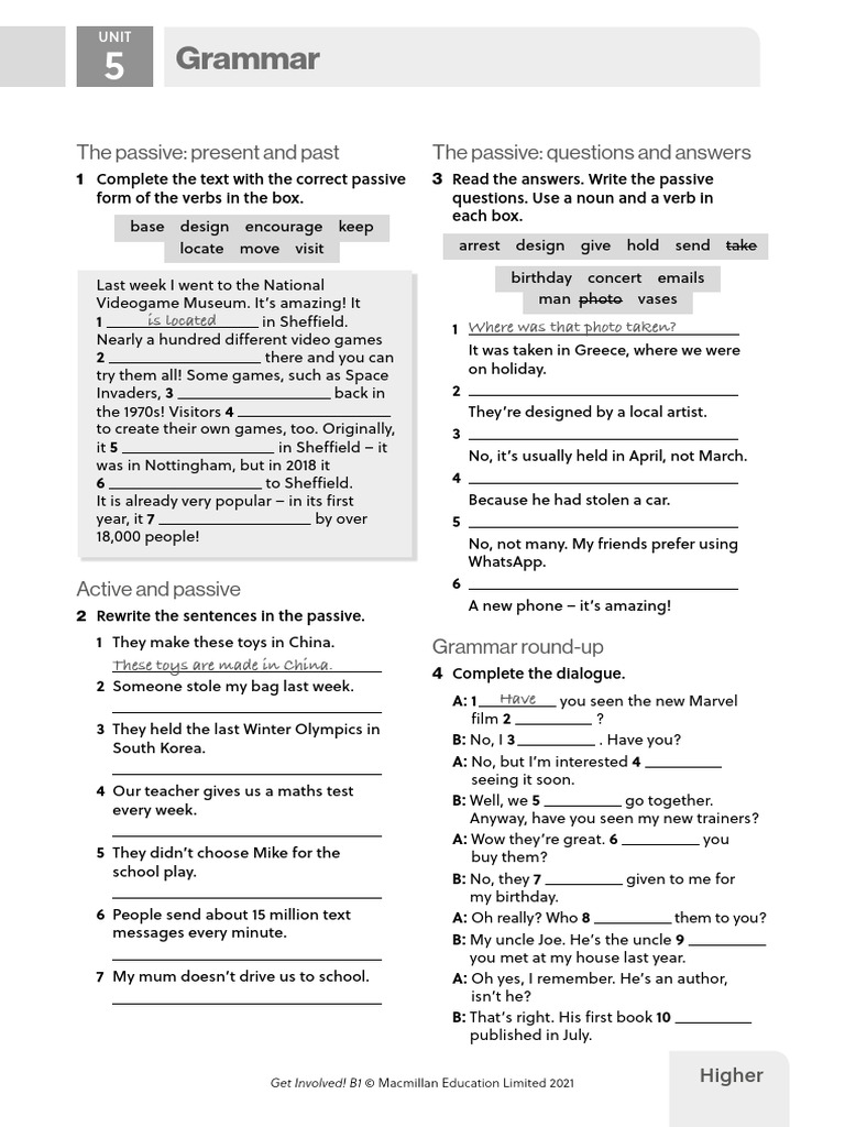 GI B1 U5 Grammar Higher | PDF | Language Mechanics | Languages