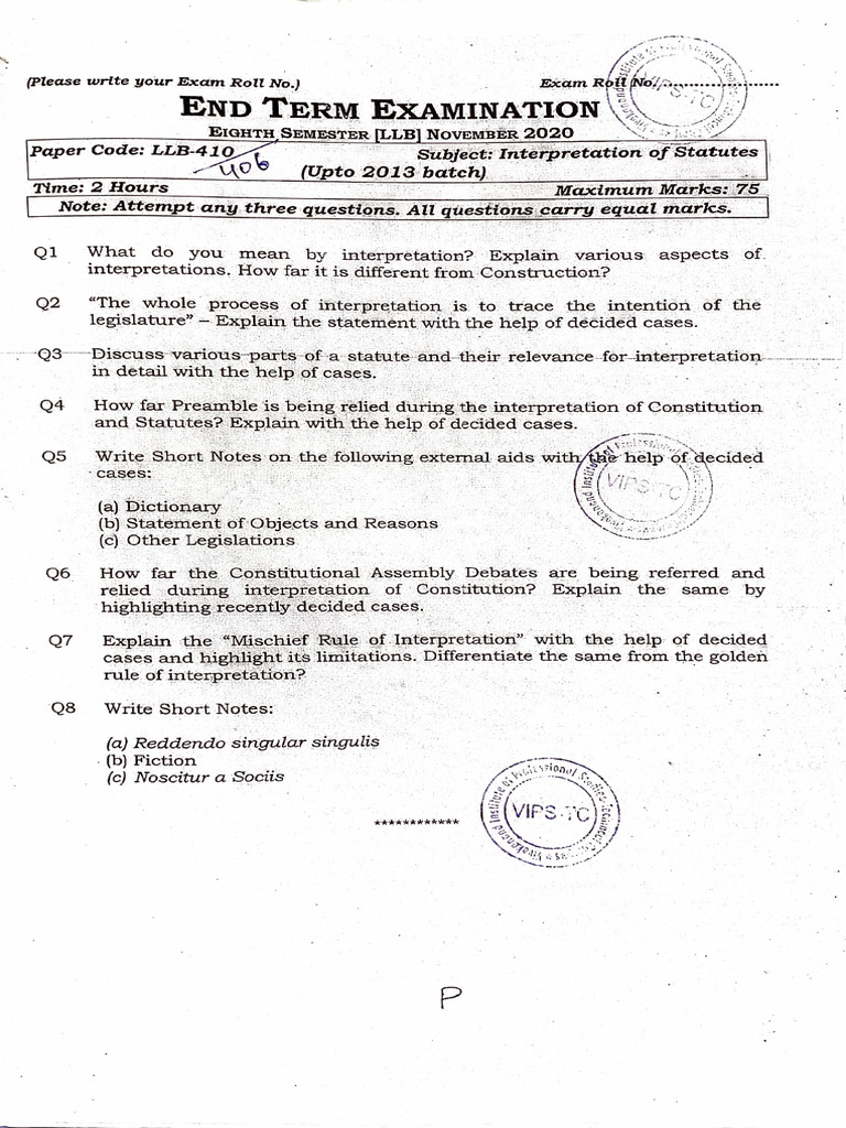 iOS Past Year Questions | PDF | Statutory Interpretation | Applied ...