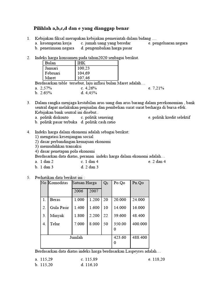 Kebijakan Fiskal dan Indeks Harga Konsumen | PDF