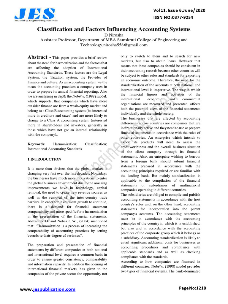Factors Influencing Accounting Systems | PDF | Accounting | Financial ...