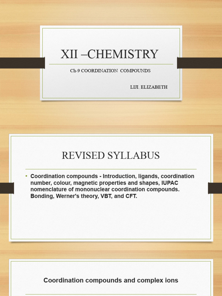 Introduction to Coordination Compounds | PDF | Coordination Complex ...