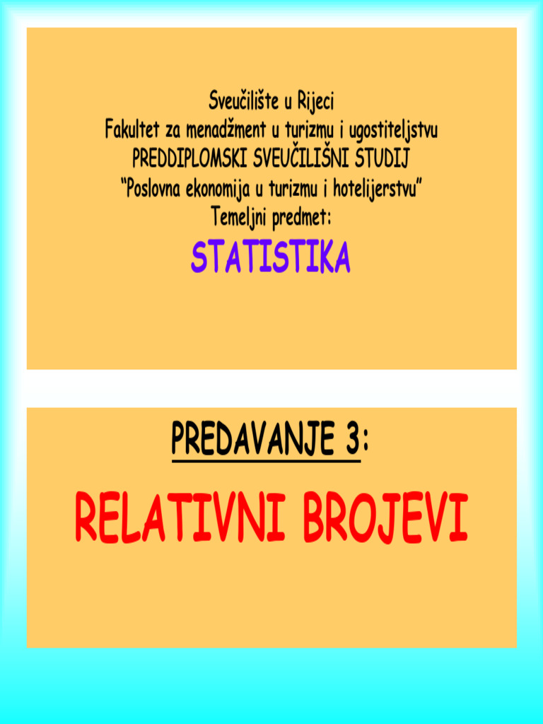 PREDAVANJE 3 - Relativni Brojevi HIGHLIGHTANO | PDF
