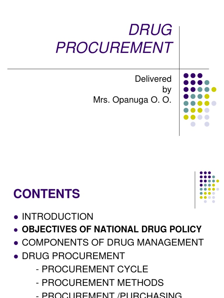 Drug Procurement for Health Managers | PDF | Pharmaceutical Drug ...