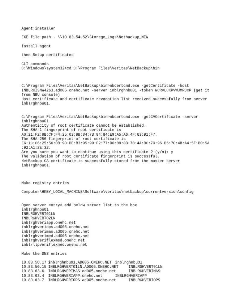 NBU Agent Installation | PDF