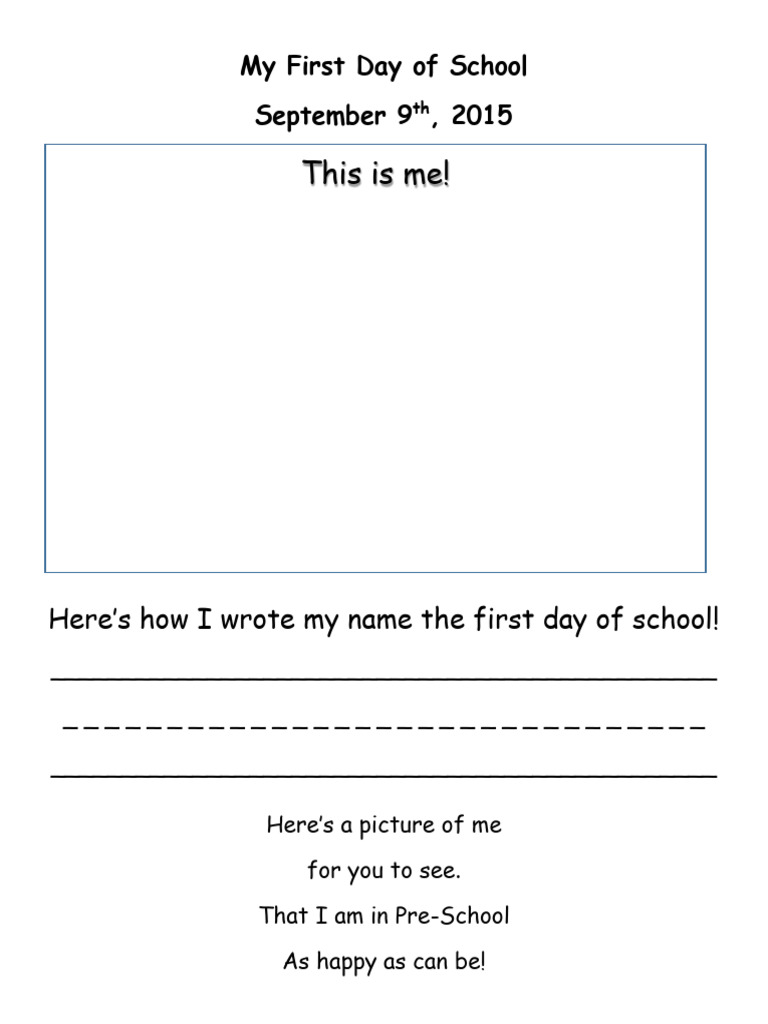 First Day of School Worksheet | PDF