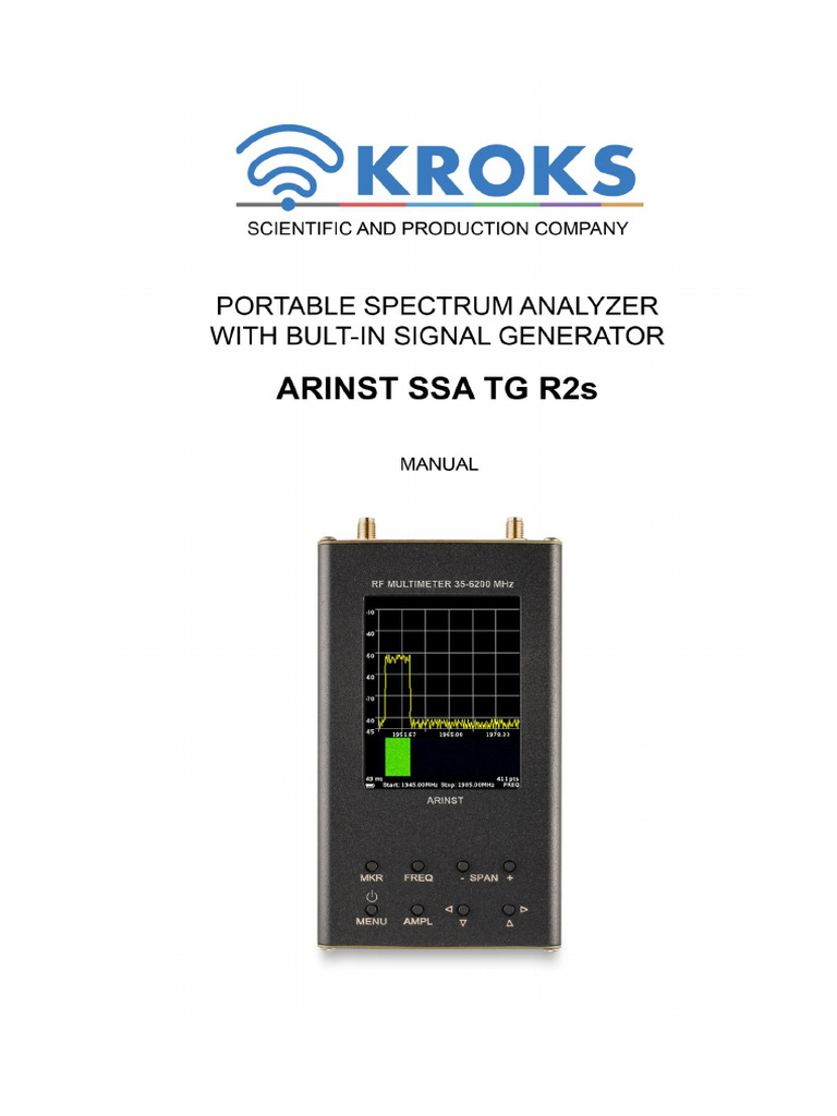 Spectrum Analyzer Arinst Ssa Tg R2s Eng Pdf Spectral Density