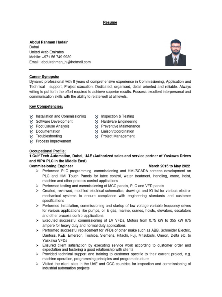 Resume Abdul Rahman Hud Air | PDF | Programmable Logic Controller | Computer Science