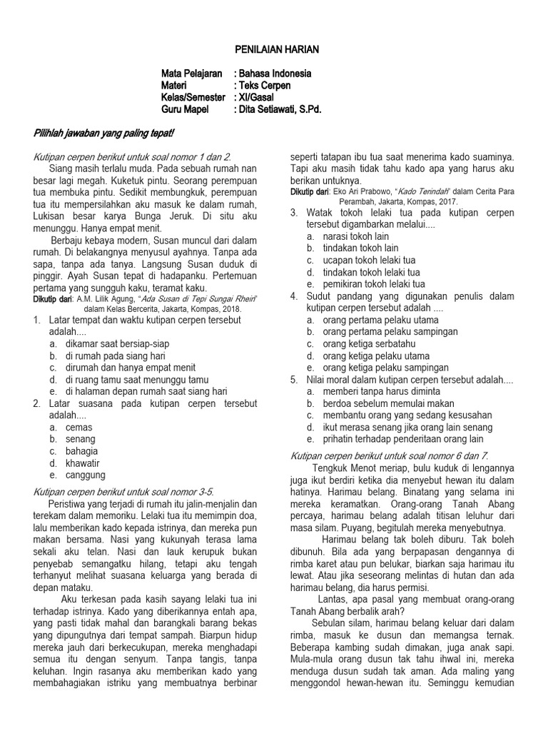 Soal PH Teks Cerpen | PDF