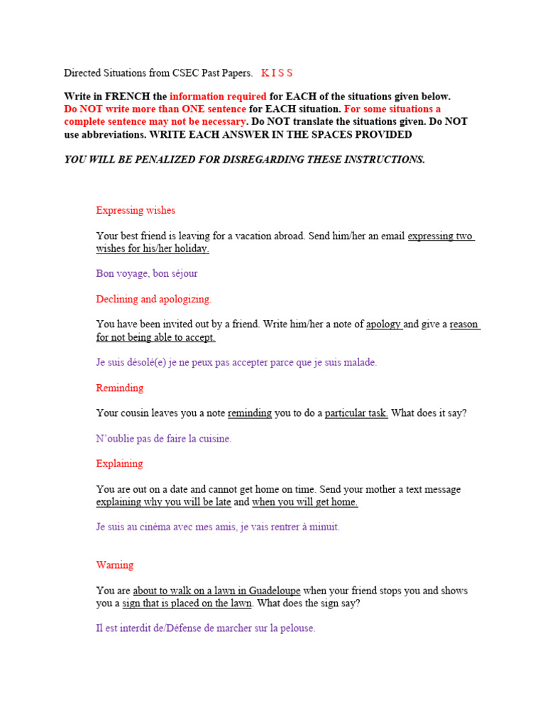 Directed Situations Functions and Notions On CXC Braod Topics With Answers | PDF