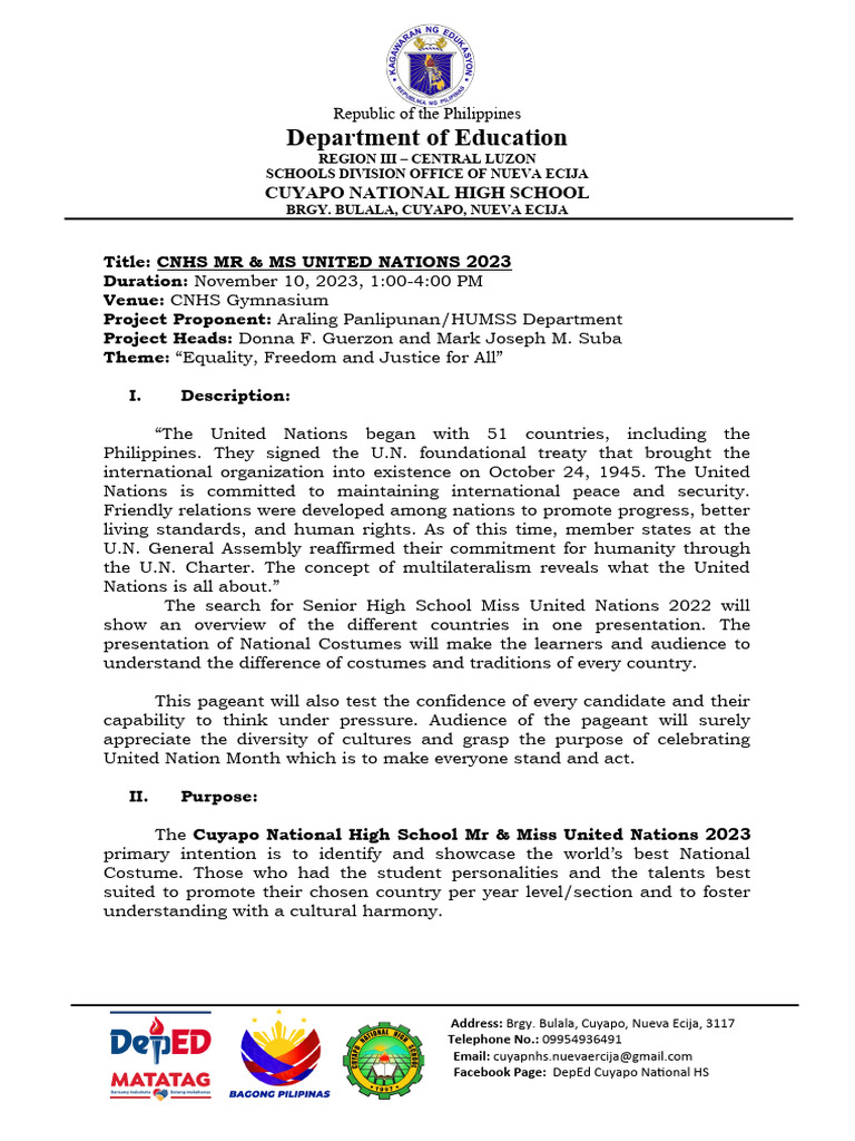 UN 2023 Proposal | PDF | United Nations | International Relations