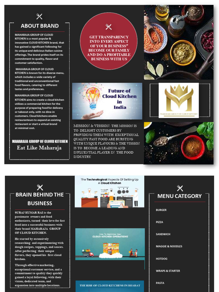 Maharaja Cloud Kitchen Menu Overview | PDF | Fast Food | Foods