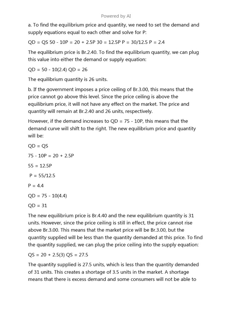 Answer | PDF | Price Elasticity Of Demand | Demand