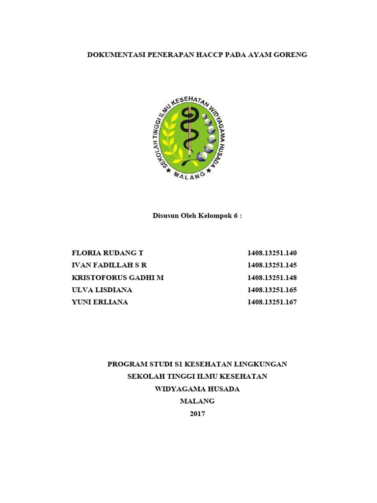 Dokumentasi Penerapan Haccp Pada Ayam Goreng | PDF
