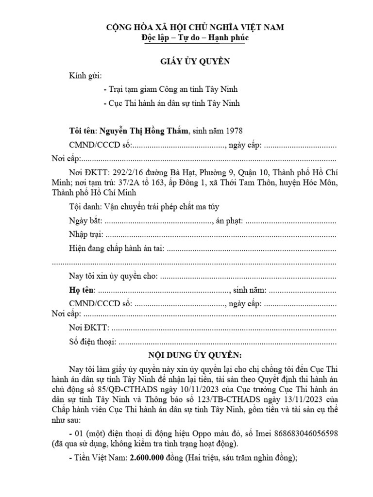 Mau Giay Uy Quyen | PDF