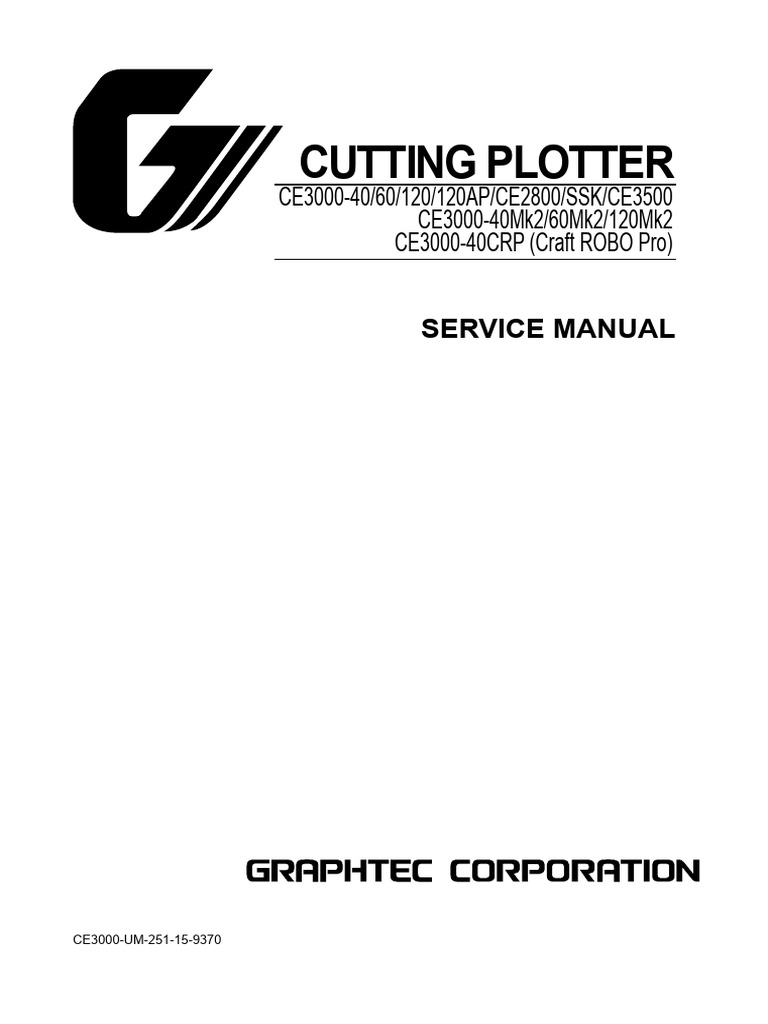 CE3000 Cutting Plotter Service Manual | PDF | Screw | Computer Hardware