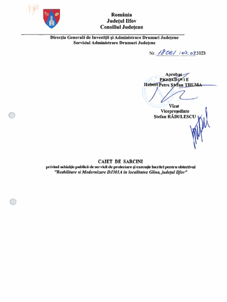 Caiet de Sarcini - Proiectare Si Executie - Glina | PDF