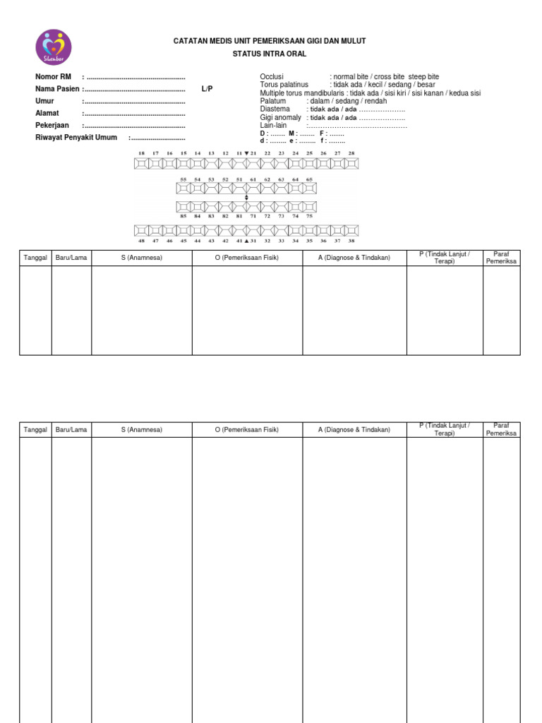 Form Catatan Medis Gigi Mulut | PDF