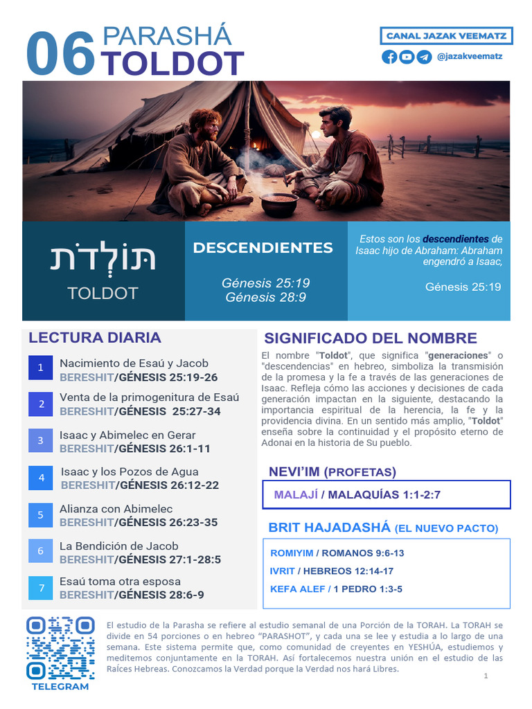 Parashat Toldot 2023-2024 | Descargar gratis PDF | Jacob | Isaac