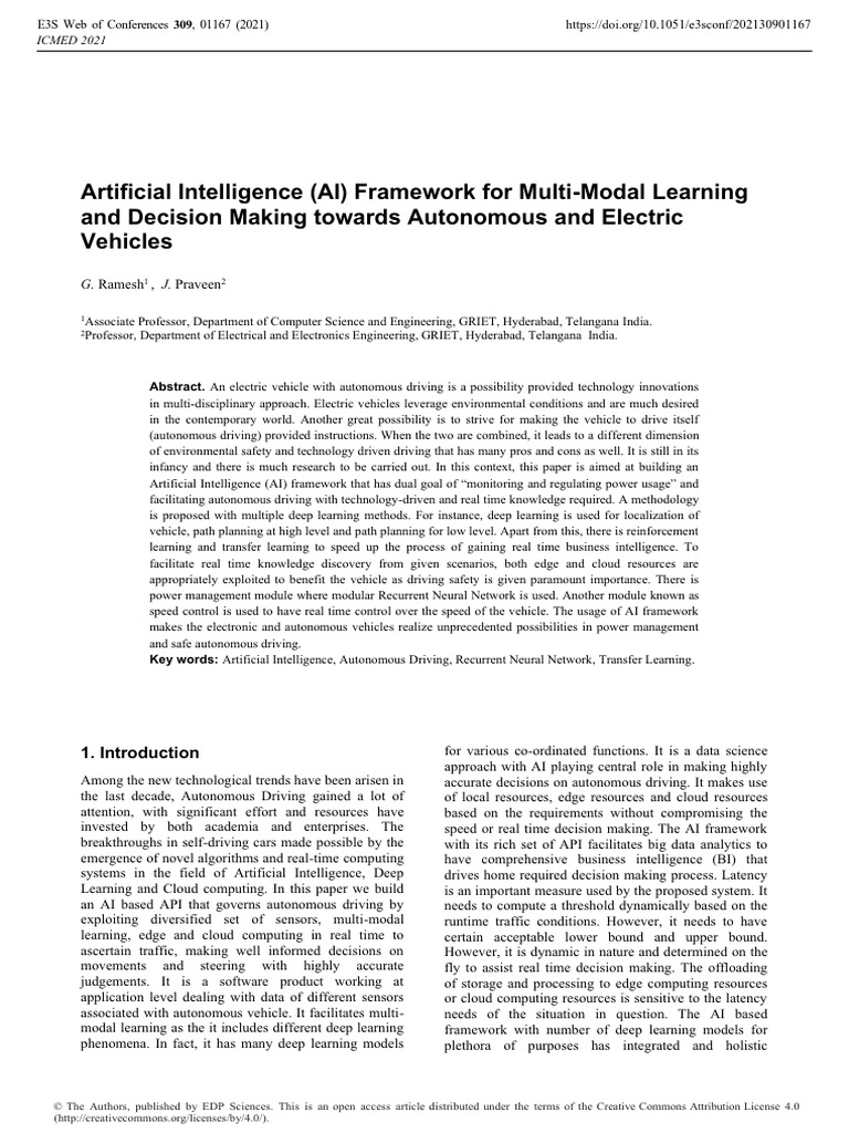 Artificial Intelligence AI Framework For Multi-Mod | PDF | Artificial Intelligence ...