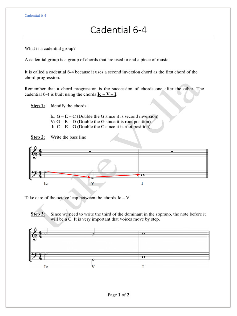 Music Theory: Cadential 6-4 Guide | PDF