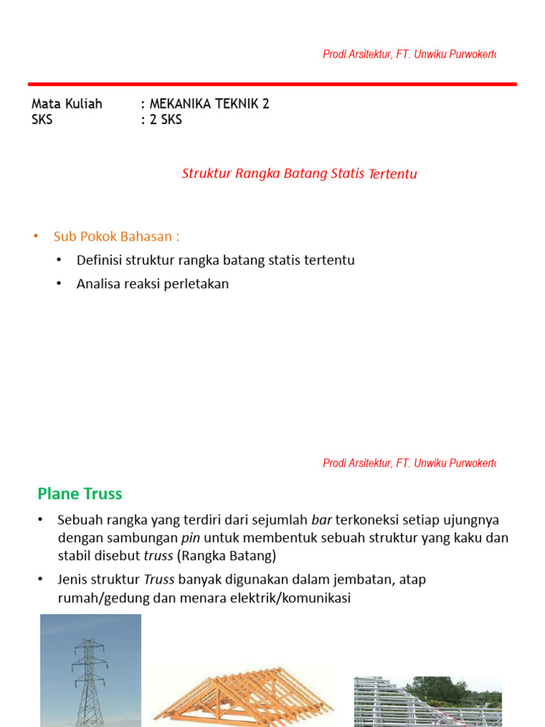 Rangka Batang Statis Tertentu | PDF