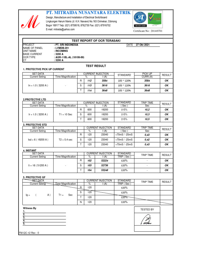 Test OCR Terasaki LVMDB-201 | PDF