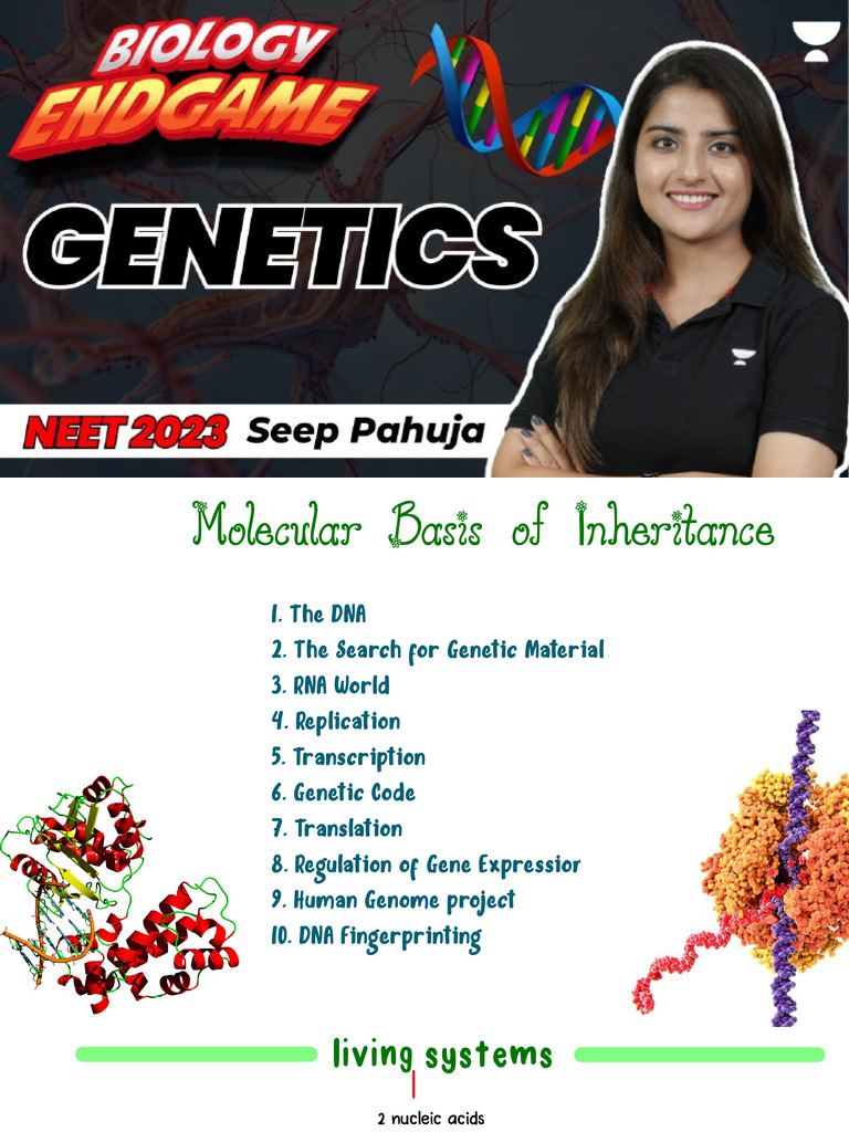 Molecular Basis of Inheritance - Super Notes by Seep Pahuja | Download ...