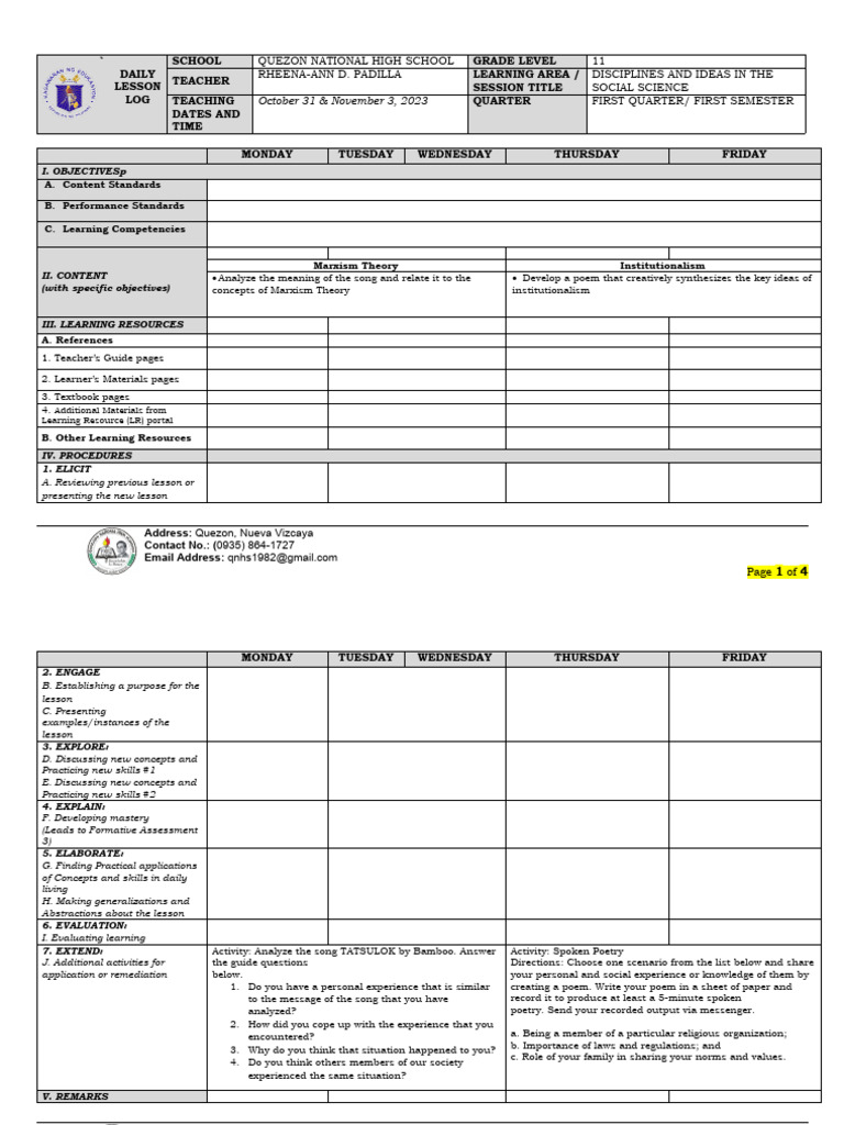 DISS Week 10 | PDF | Learning | Teachers