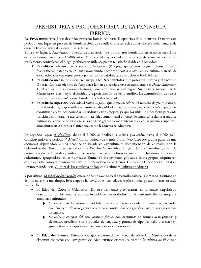 Prehistoria y Protohistoria de La Península Ibérica | PDF | Neolítico ...