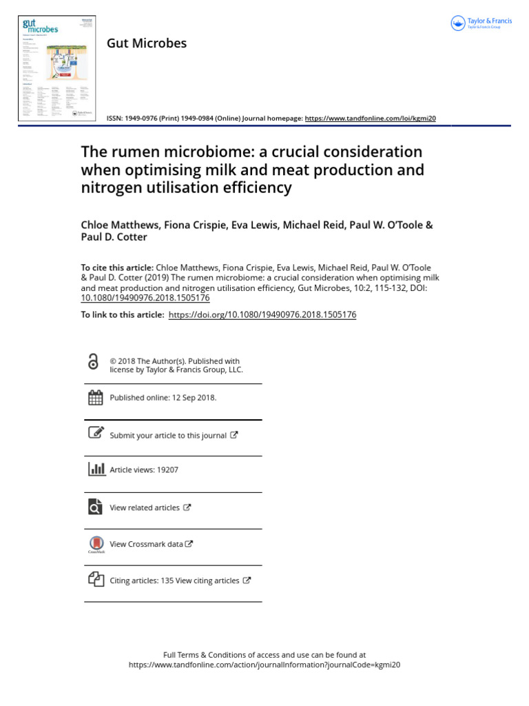 The Rumen Microbiome A Crucial Consideration When Optimising Milk and ...
