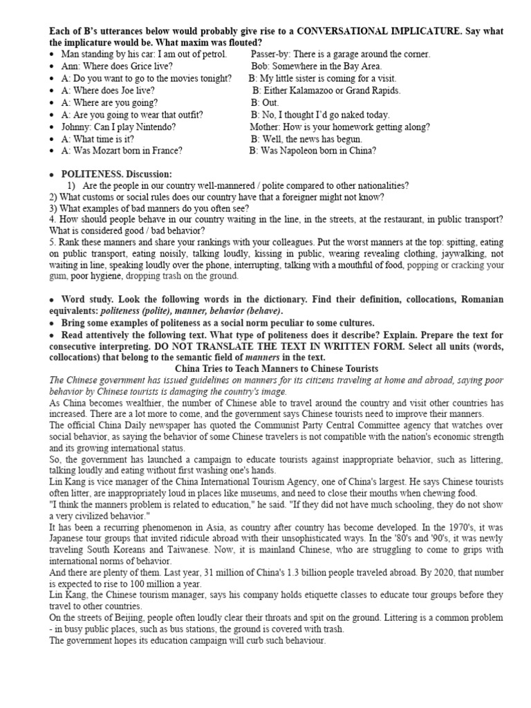 Politeness Social Norm | PDF | Human Communication