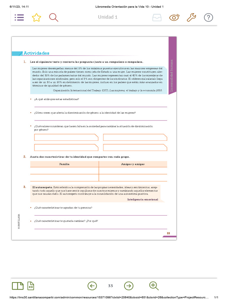 Actividades: Unidad 1 | PDF | Relaciones personales, crianza y ...
